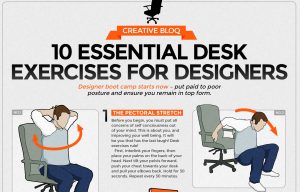10 Essential Desk Exercises For Designers Infographic • Infographics